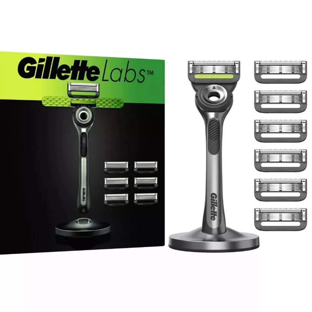 New Gillette Labs Razor with Exfoliating Bar Magnetic Stand & 7 Blades ...